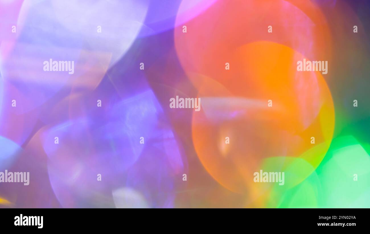 Abstract Colorful Bokeh Lights with Mix of Green, Blue and Pink Circles ...