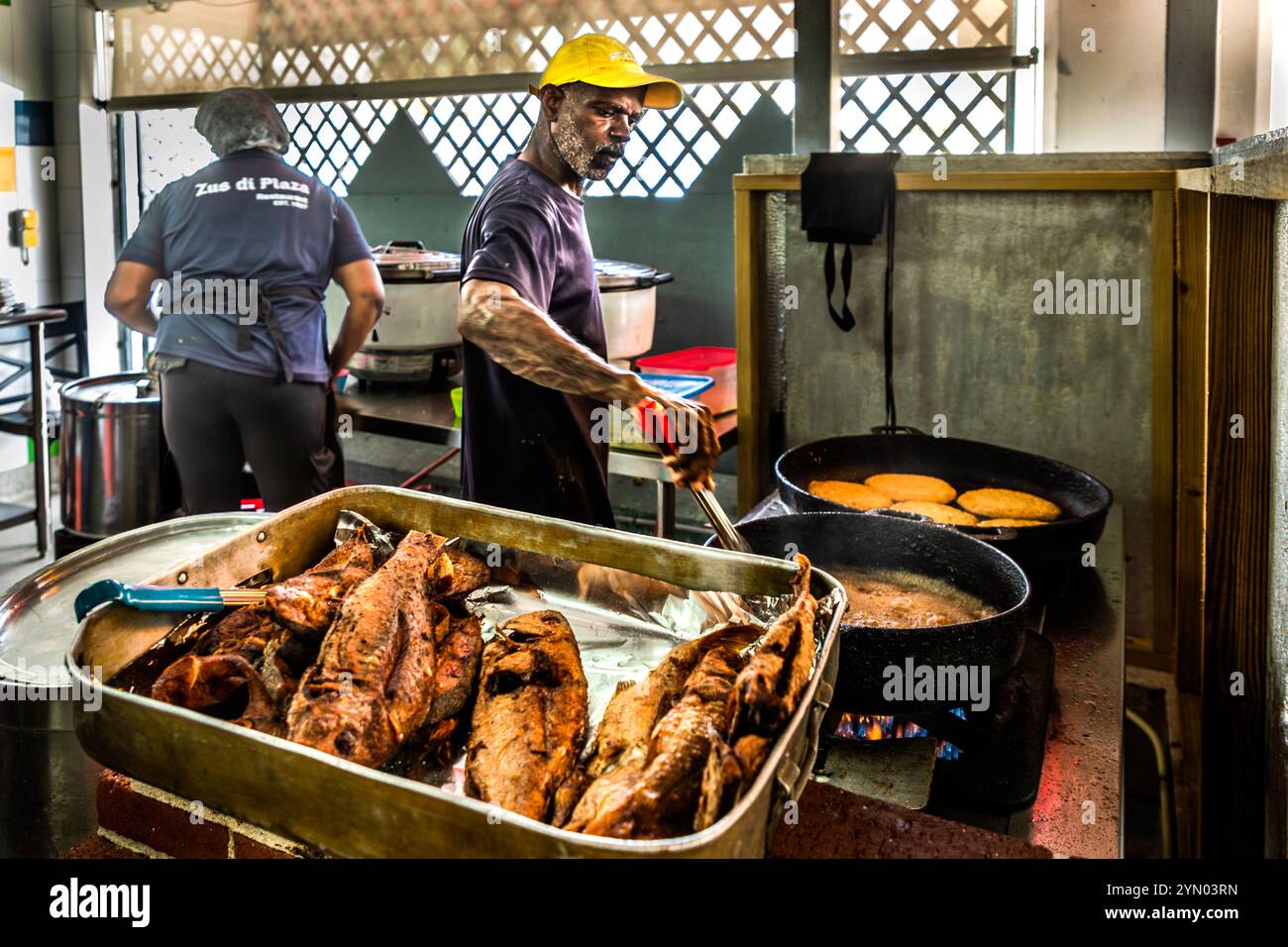 Plasa Bieu is an airy, rustic market with picnic tables and counters ...