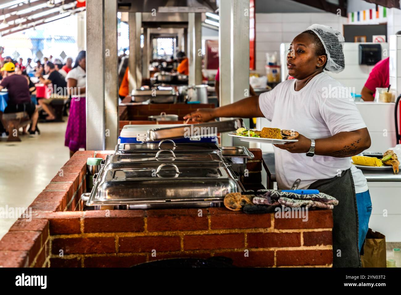 Plasa Bieu is an airy, rustic market with picnic tables and counters ...