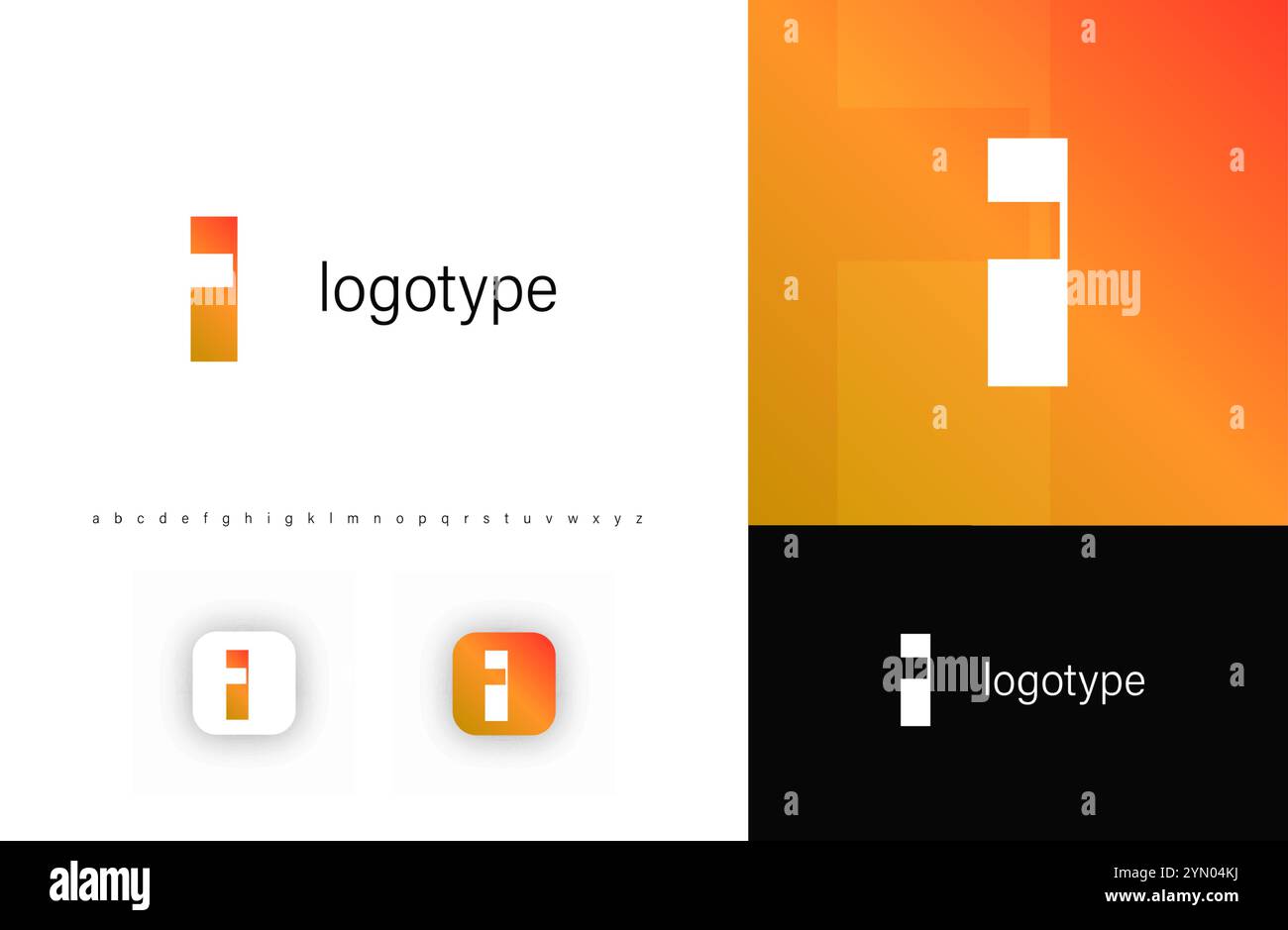 Minimalist monogram letter F logo with angular cutout style and ...
