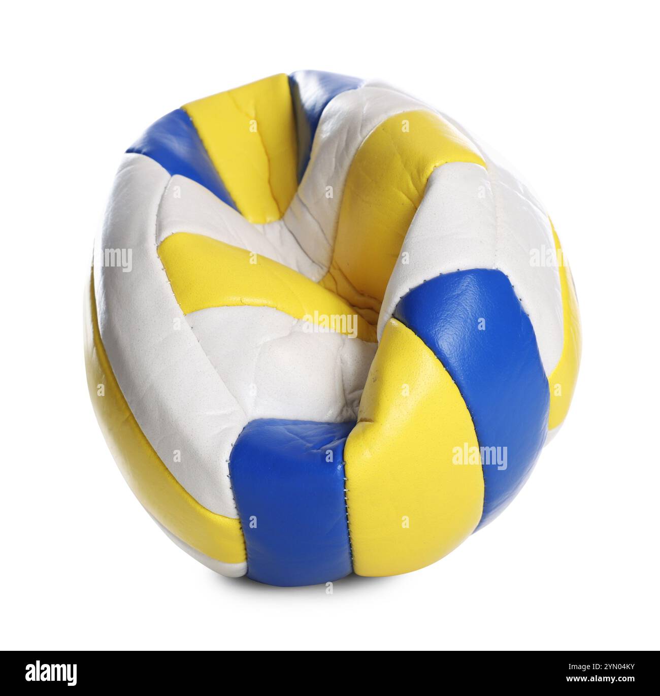 One deflated volleyball ball isolated on white Stock Photo - Alamy