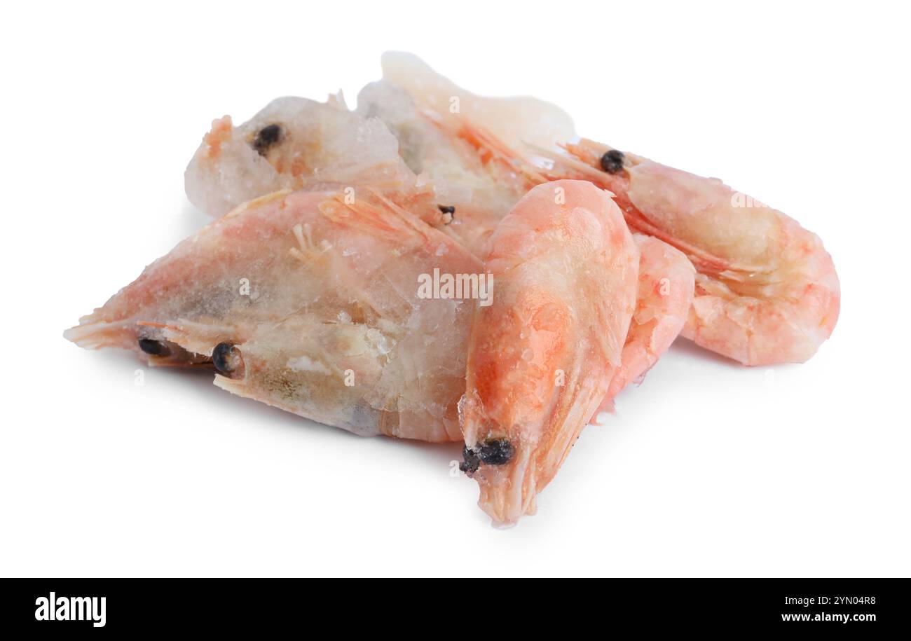 Bunch of frozen shrimps isolated on white Stock Photo - Alamy