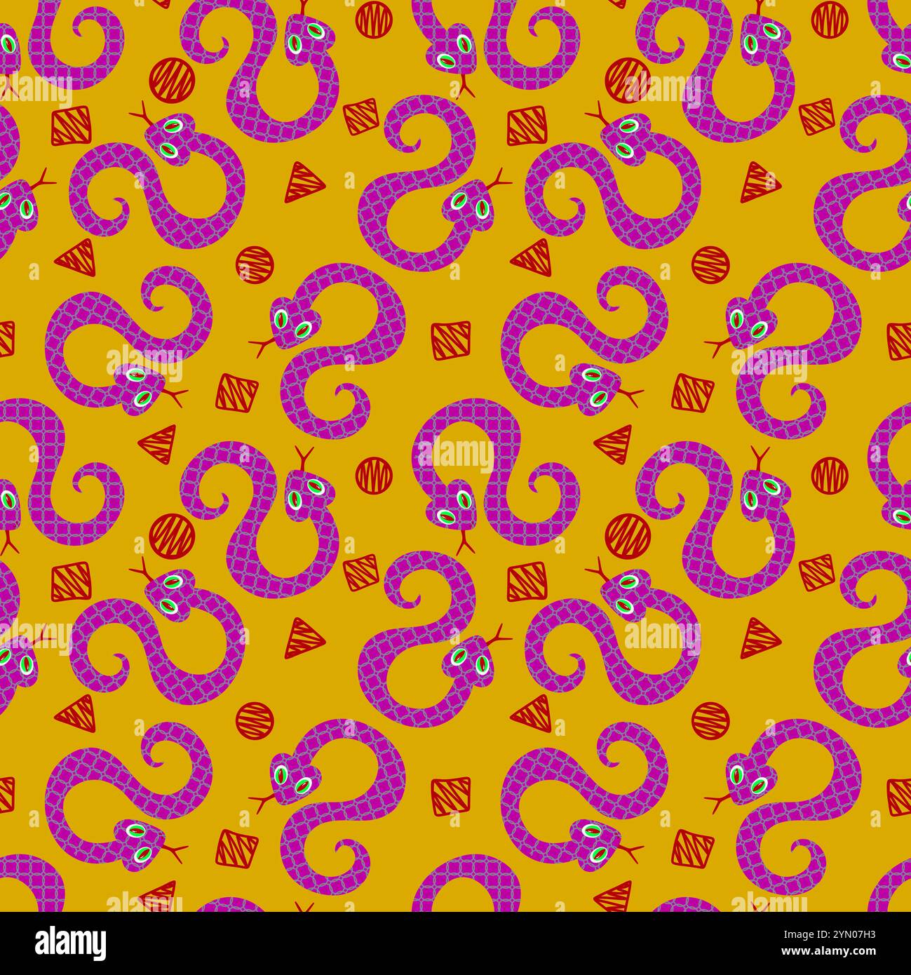 Summer cartoon animals seamless snake pattern for wrapping paper and ...