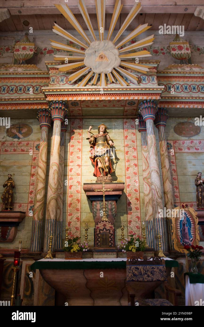 The original artwork at the San Miguel Mission, especially the wall ...