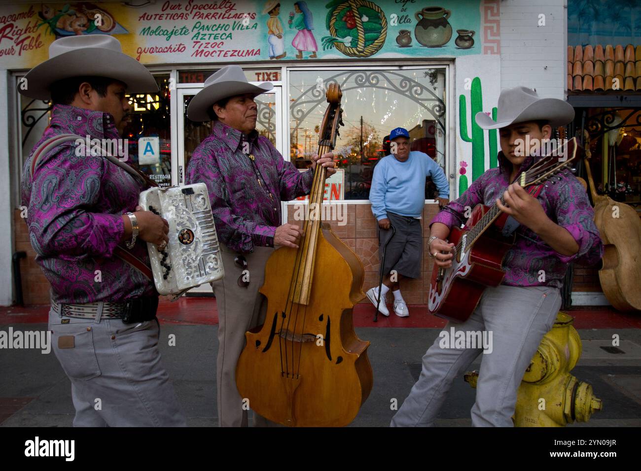 Chris Chavez, 16, with his father and grandfather on Cesar Chavez Blvd ...