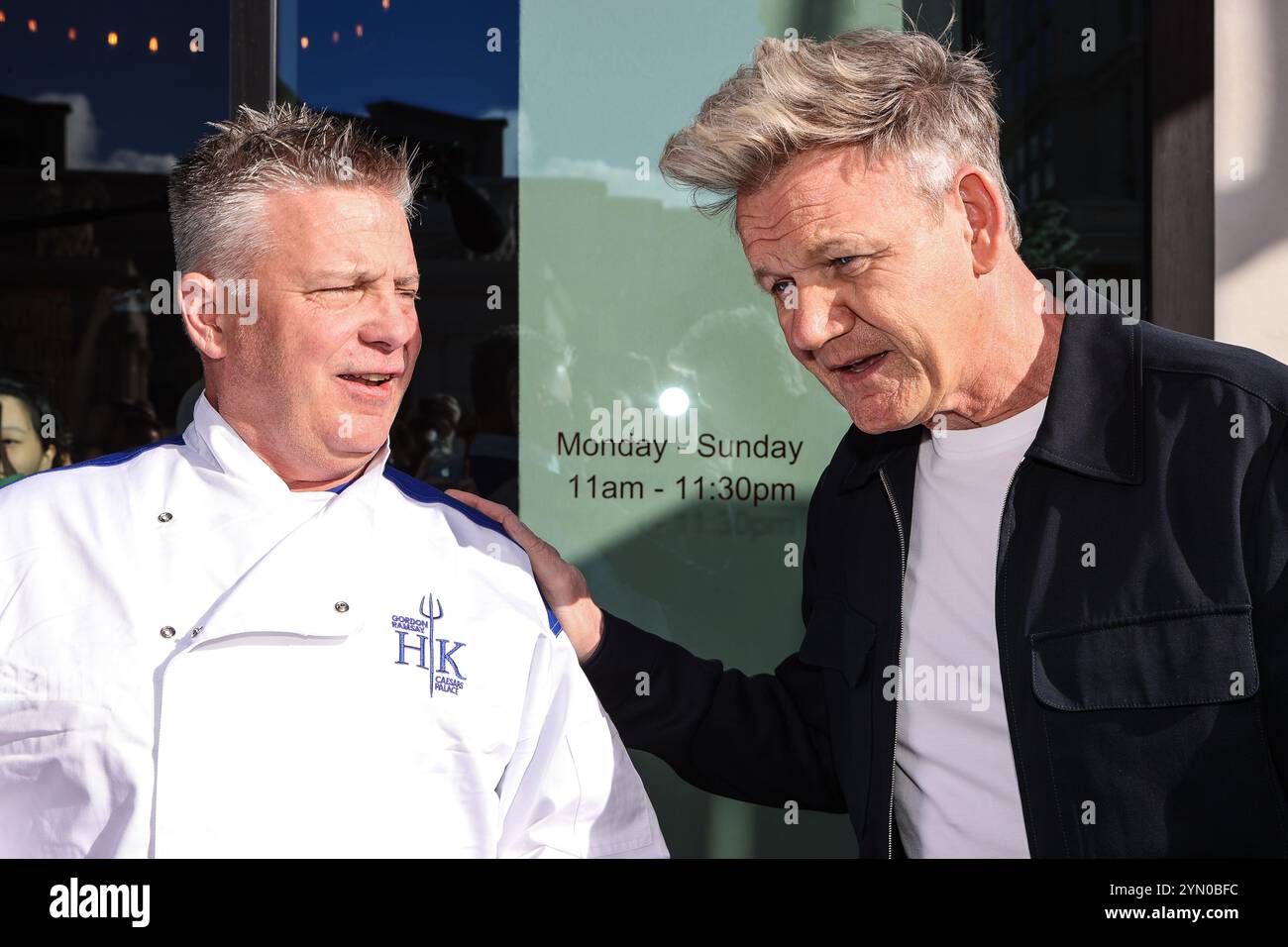 Las Vegas, NV, USA. 23rd Nov, 2024. Chef Gordon Ramsay congratulates ...
