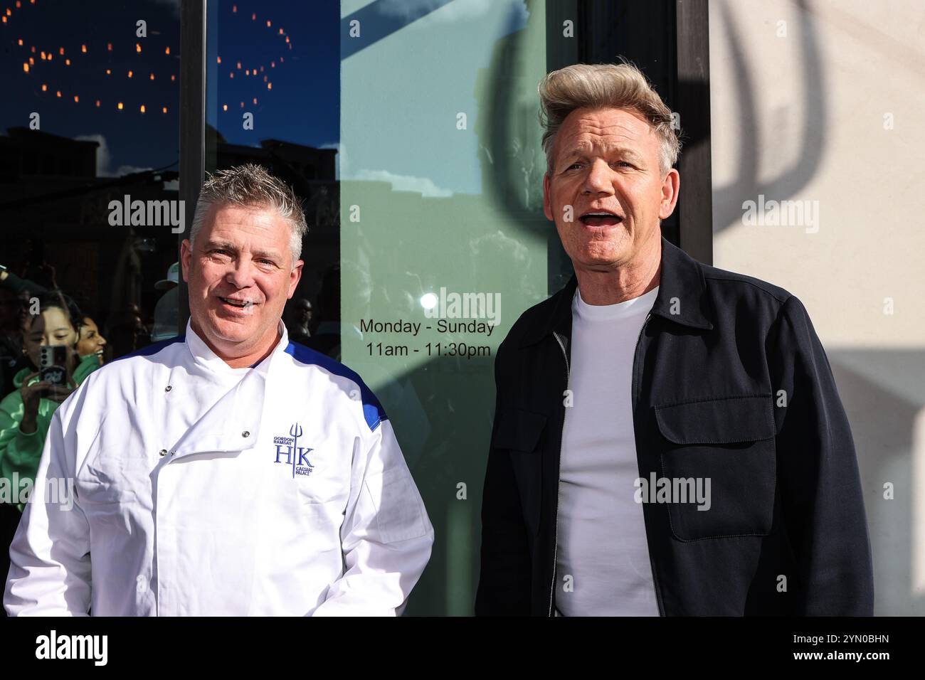 Las Vegas, NV, USA. 23rd Nov, 2024. Chef Gordon Ramsay congratulates ...