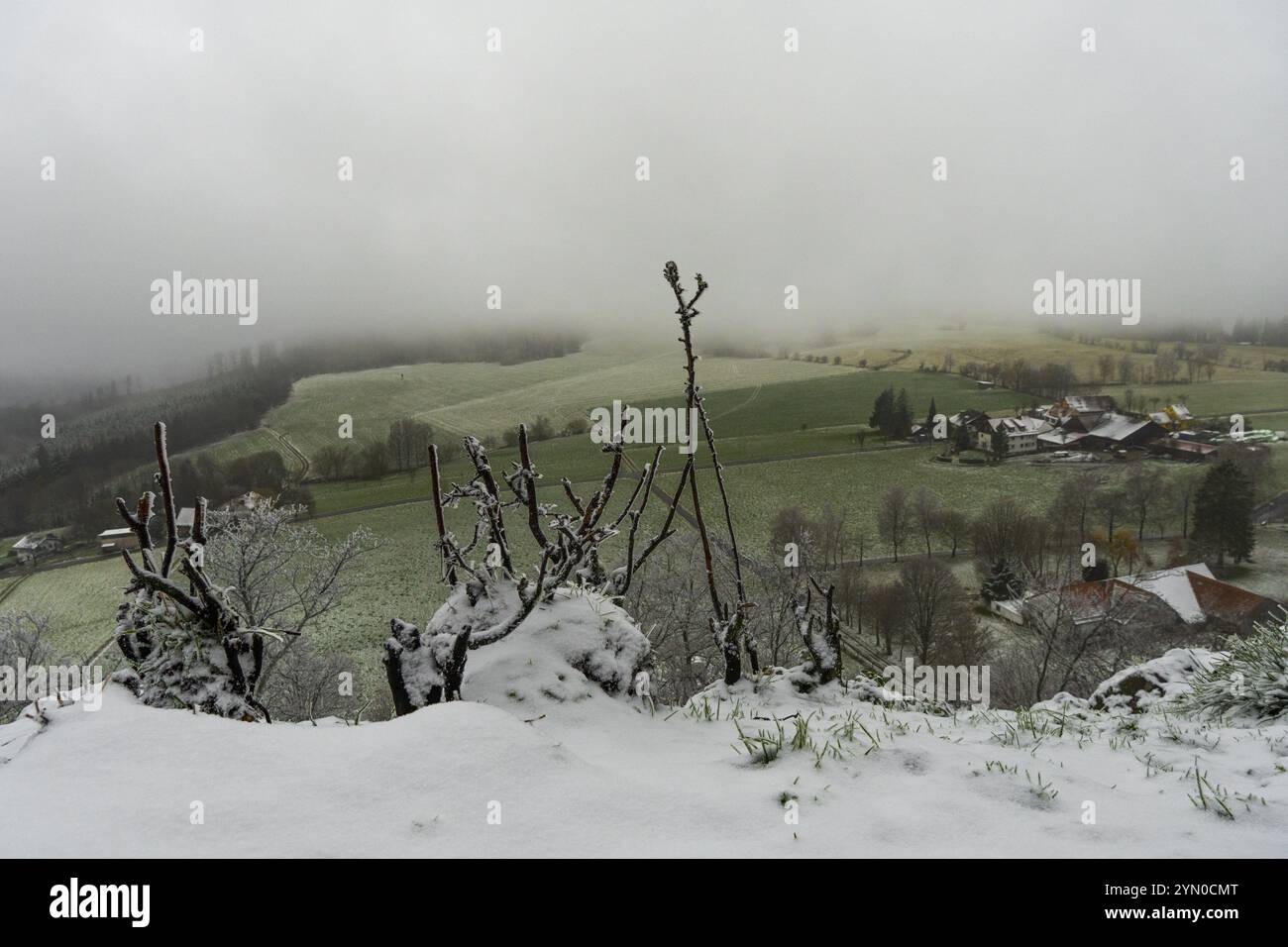 Rhoen winter landscape - hike up the Wachtkueppel (705m) 14 Stock Photo ...