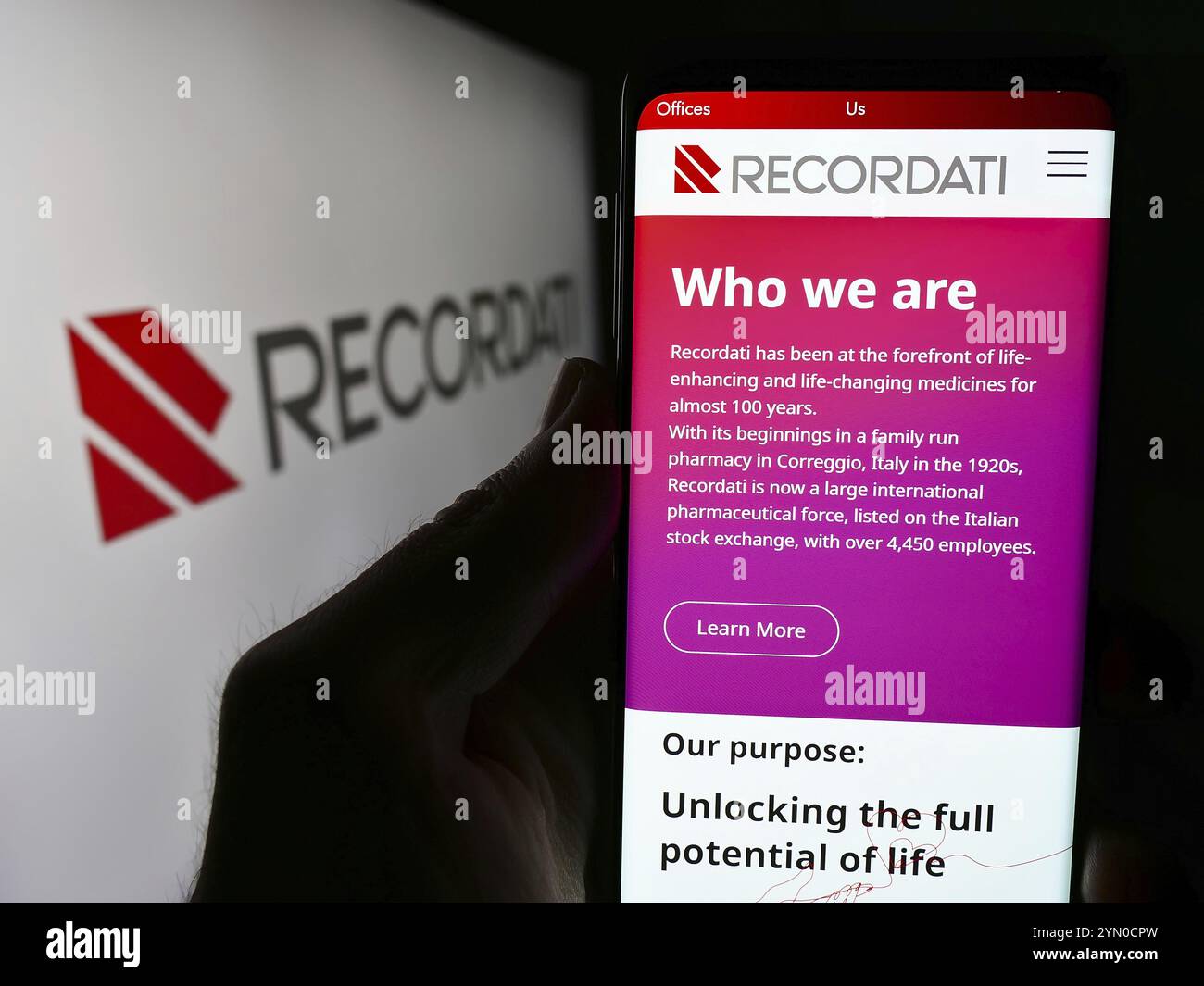 Stuttgart, Germany, 06-01-2024: Person holding cellphone with webpage ...