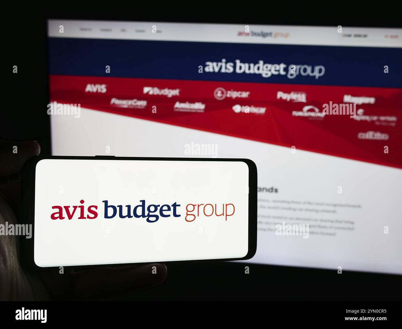 Stuttgart, Germany, 07-05-2024: Person holding smartphone with logo of ...