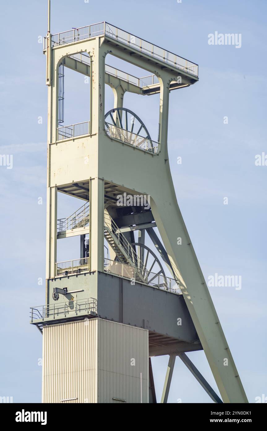 Mining tower of german colliery in the forest Stock Photo - Alamy