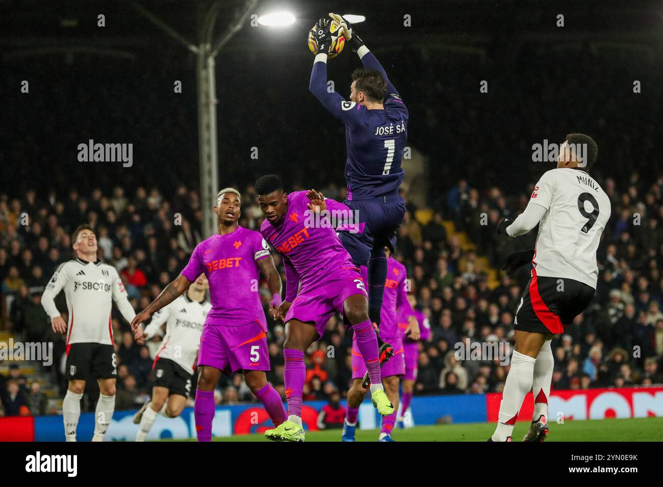 Jose Sa of Wolverhampton Wanderers makes a save during the Premier ...