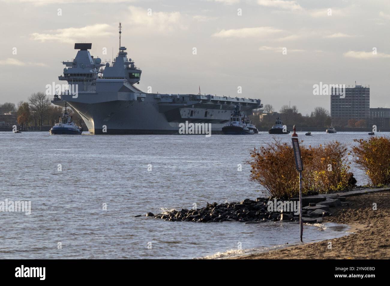 Aircraft carrier HMS Queen Elizabeth, warship of the British Royal Navy ...