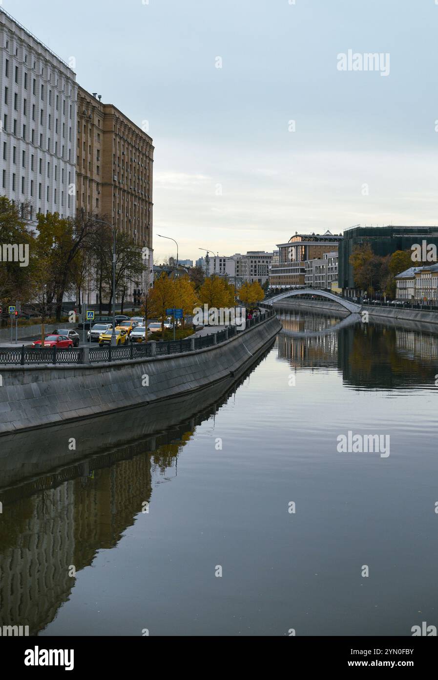 traffic in city, view of the Vodovodny, drainage Canal embankment Stock ...