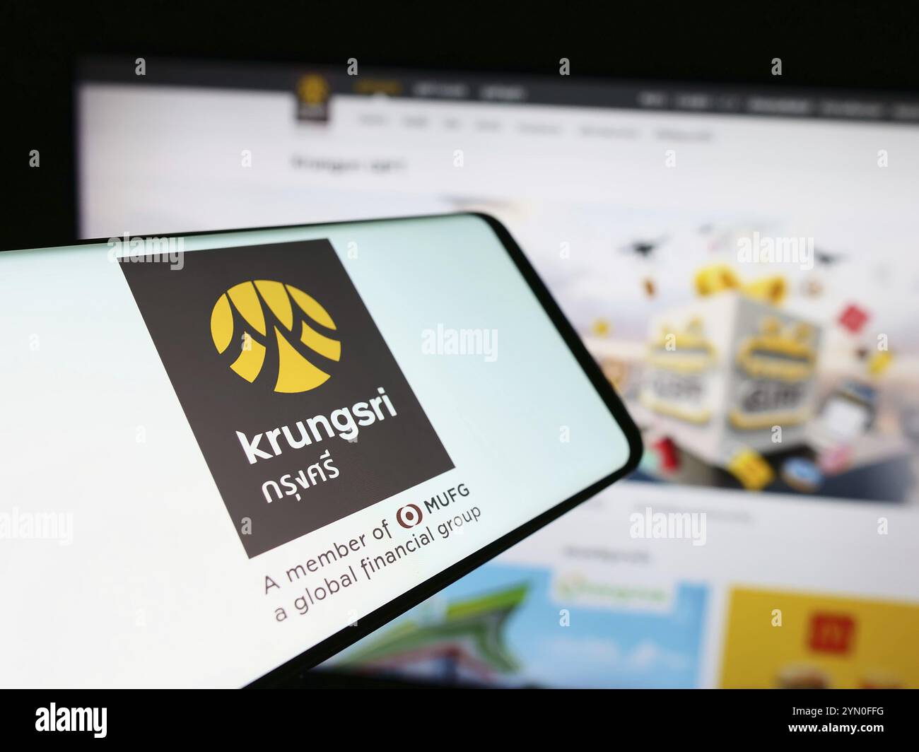 Stuttgart, Germany, 06-07-2024: Cellphone with logo of Thai Bank of ...