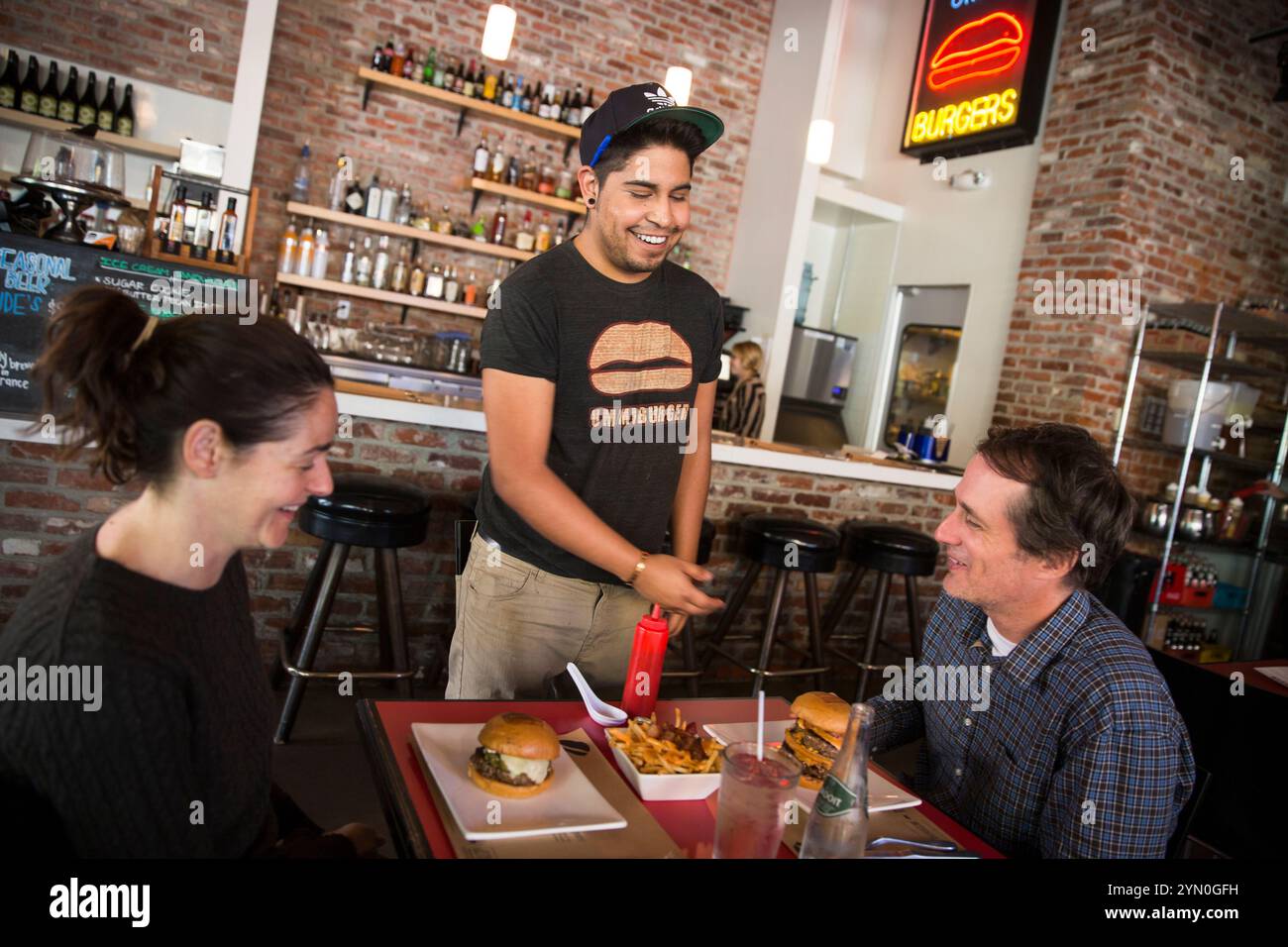 Scenes from Umami Burger at 1520 Cahuenga Blvd in Hollywood, CA Stock ...