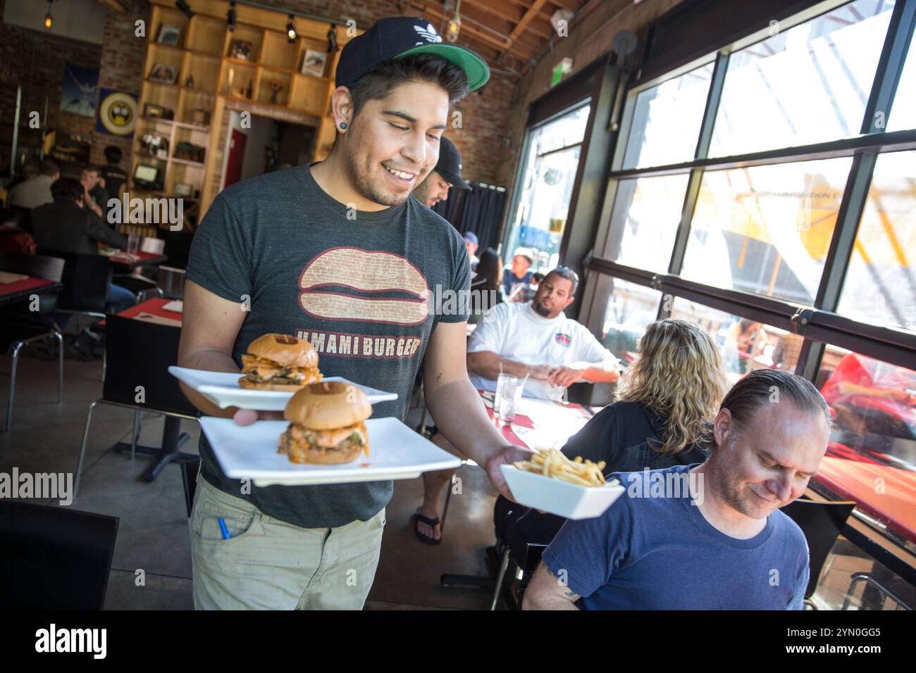 Scenes from Umami Burger at 1520 Cahuenga Blvd in Hollywood, CA Stock ...