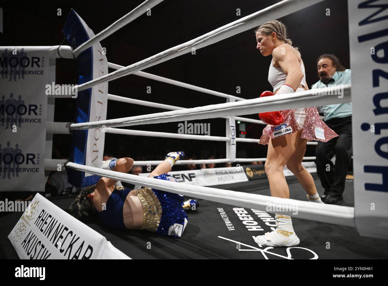 Heidelberg, Germany. 23rd Nov, 2024. Boxing: atomweight, WBC, WBO, WBA, world championship ...