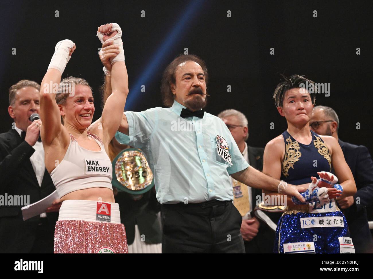Germany's Tina Rupprecht, left, celebrates after she defeated Japan's ...