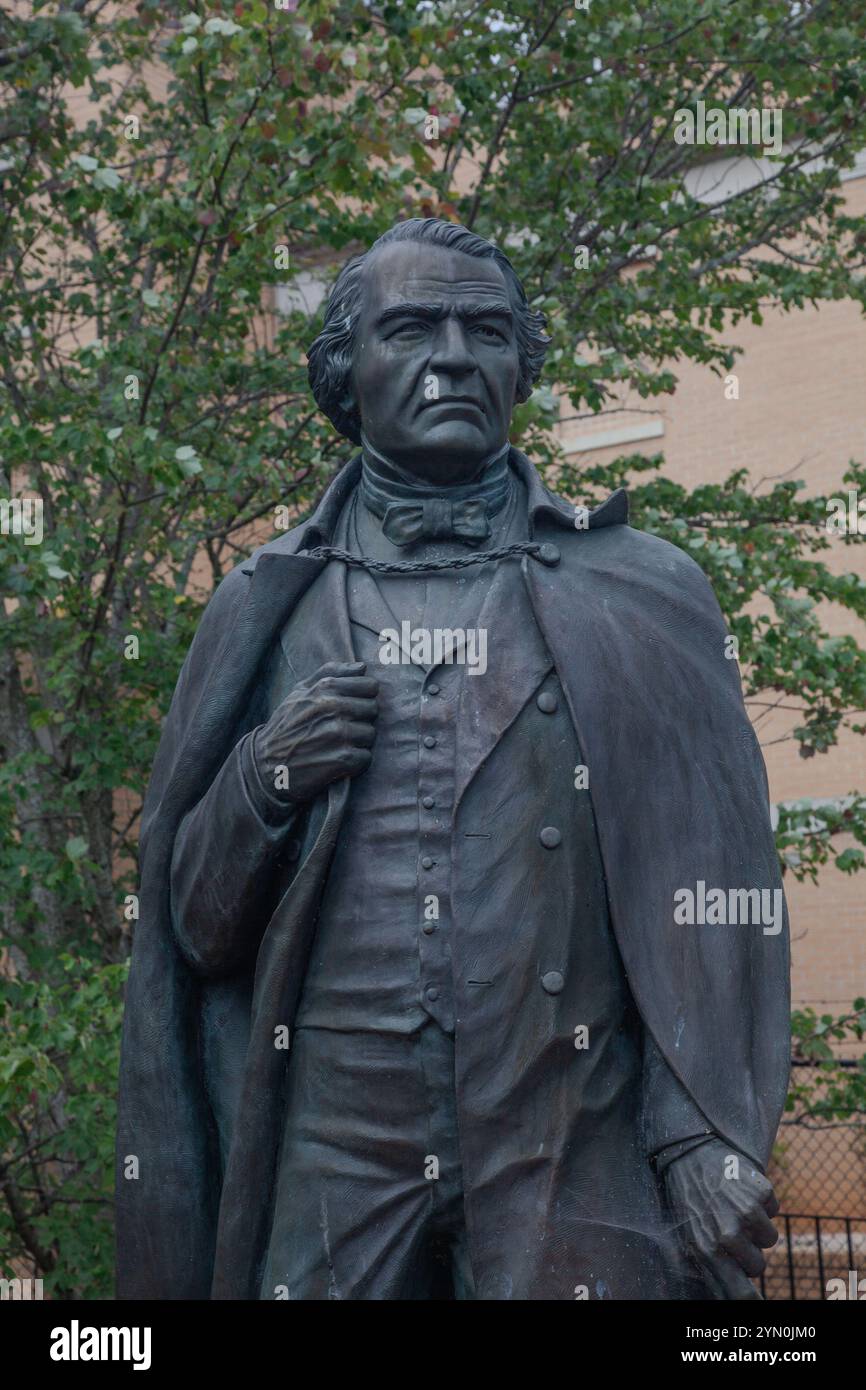 Statue of Andrew Johnson at the National Historic Site in Greeneville ...
