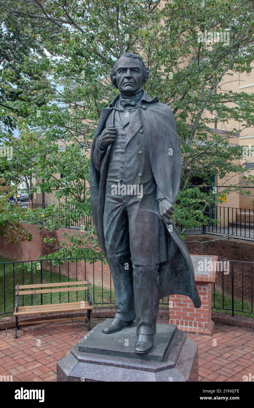 Statue of Andrew Johnson at the National Historic Site in Greeneville ...