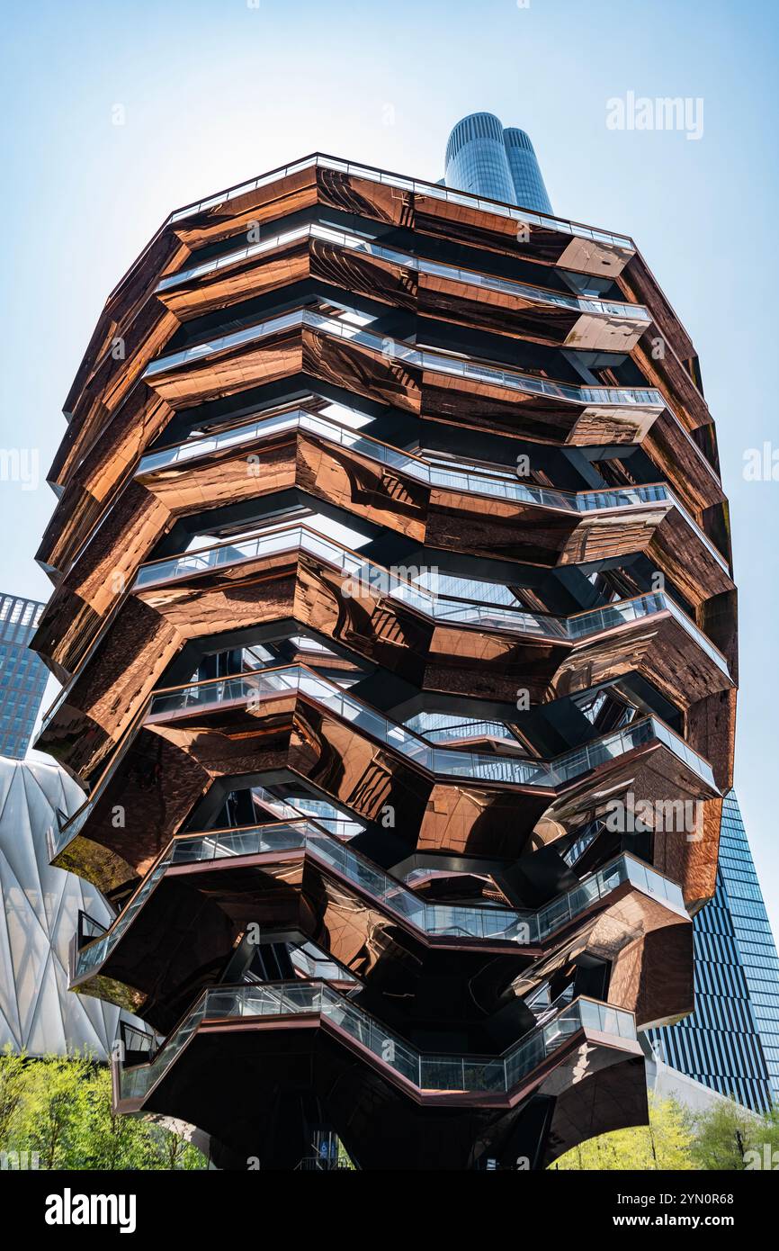New York City, USA - April 28, 2024: Hudson Yards. The Vessel. Modern ...