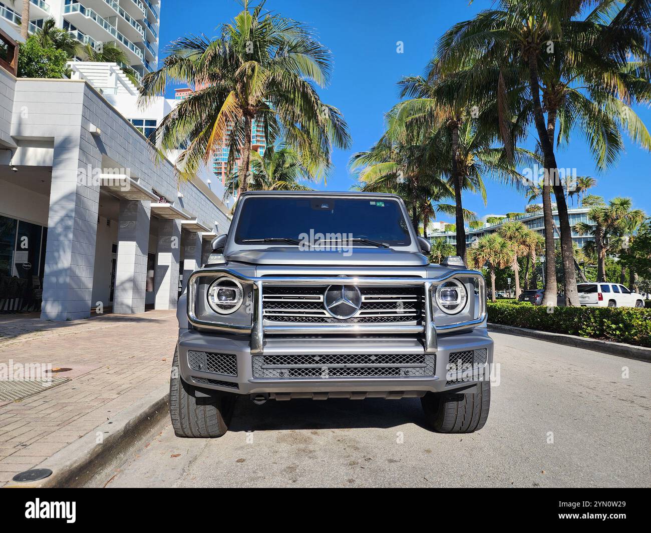 Miami Beach, Florida USA - June 5, 2024: 2020 Mercedes-Benz G550 wagon ...