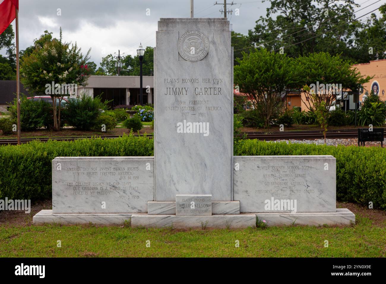 Commemorative memorial for Jimmy Carter in Plains, Georgia Stock Photo ...