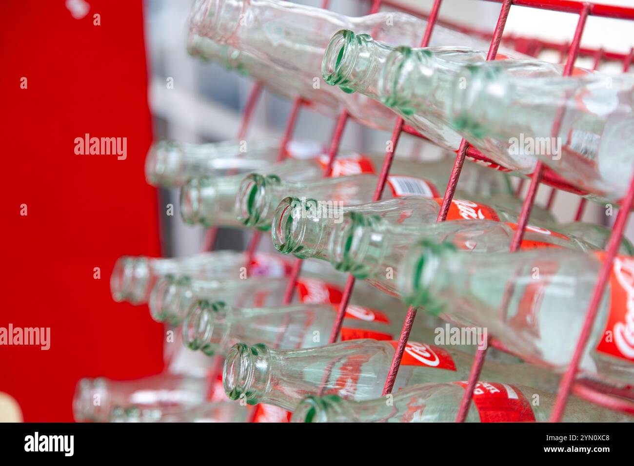 Old Coca Cola bottles on display in Plains, Georgia Stock Photo - Alamy