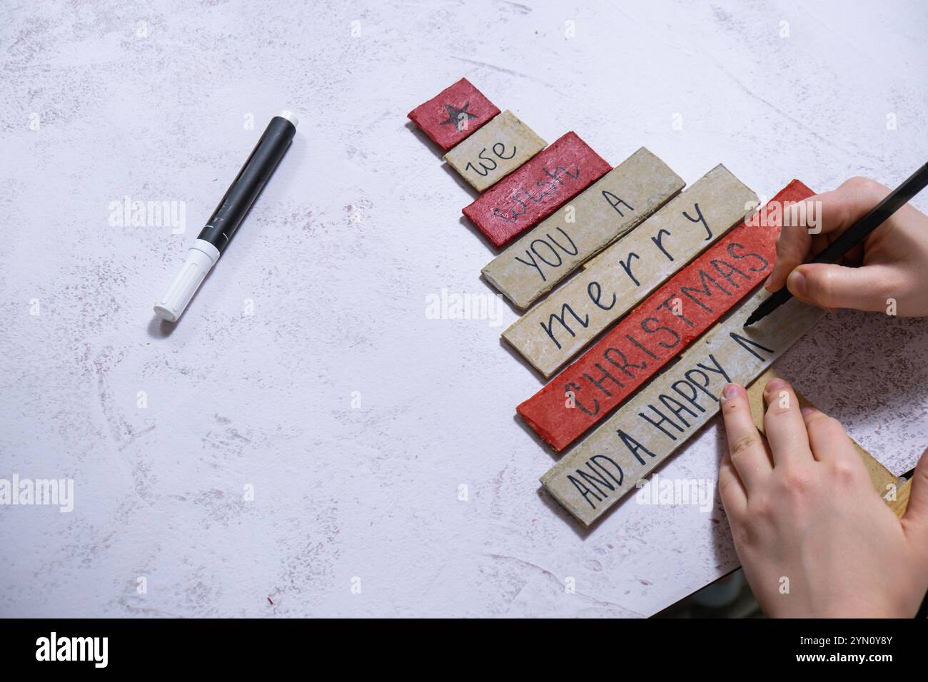 Wooden Christmas tree Sustainable preparation Diy process of making ...