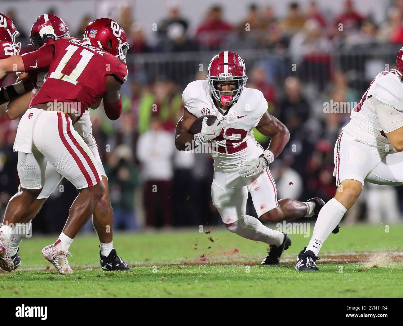 NORMAN, OK - NOVEMBER 23: Alabama Crimson Tide RB Justice Haynes (22 ...