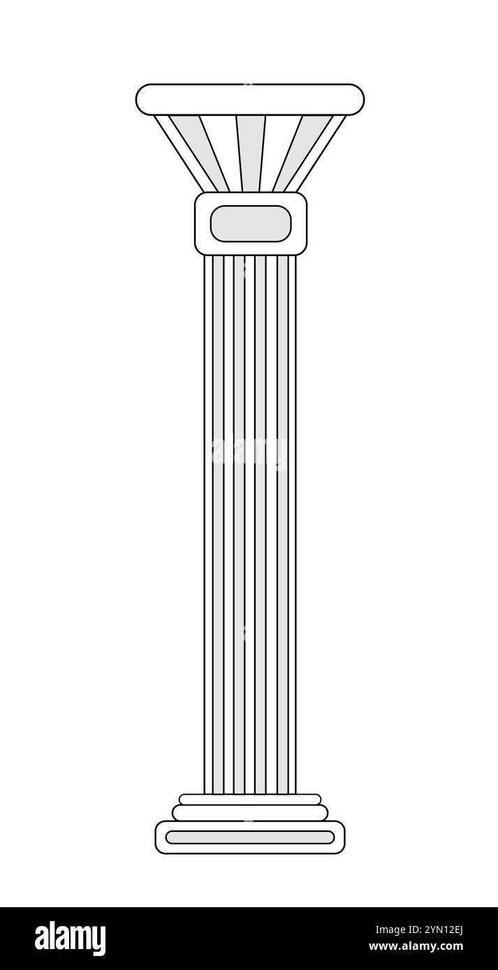Ancient column outline. Ancient Greek architecture and culture. Building in dorian and baroque ...