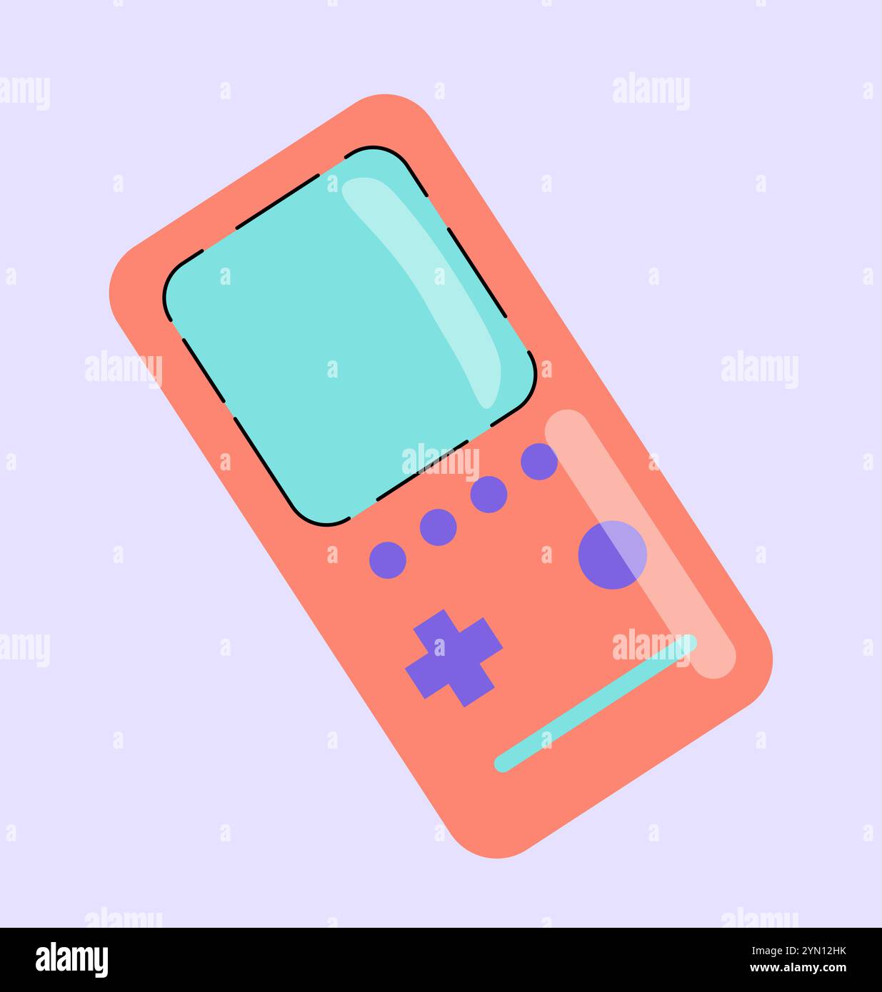 Classic 80s and 90s element. Retro gaming gadget and device. Mobile ...