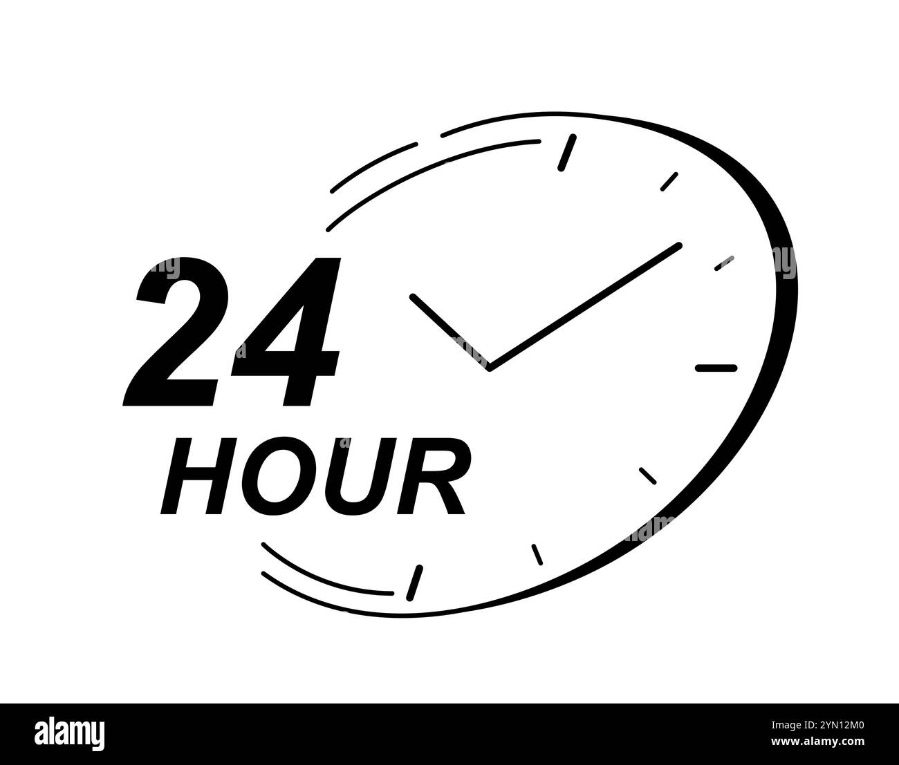 Clock with hours. 24 hour inscription near watches. Chronometer and ...