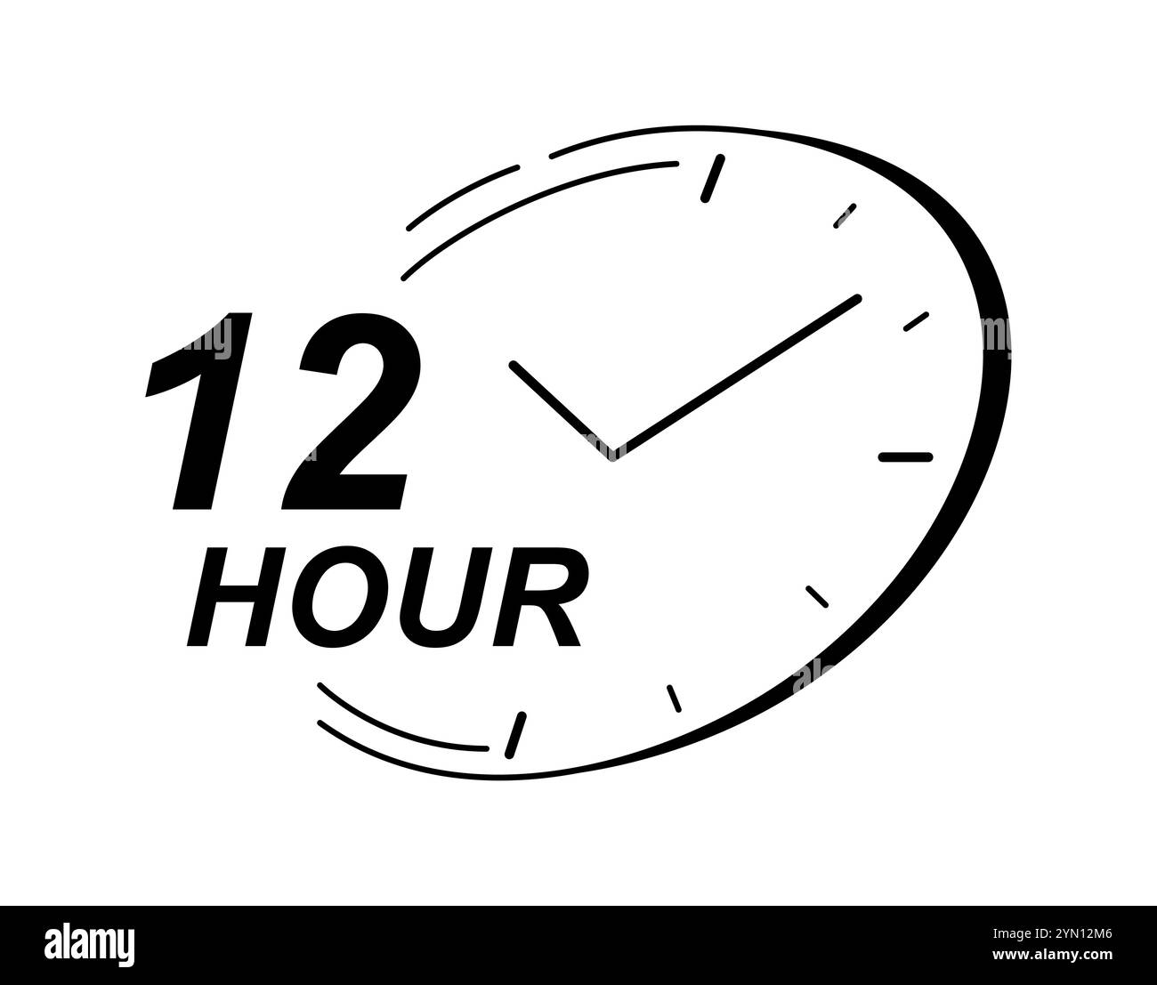 Clock with hours. 12 hour inscription near watches. Chronometer and ...