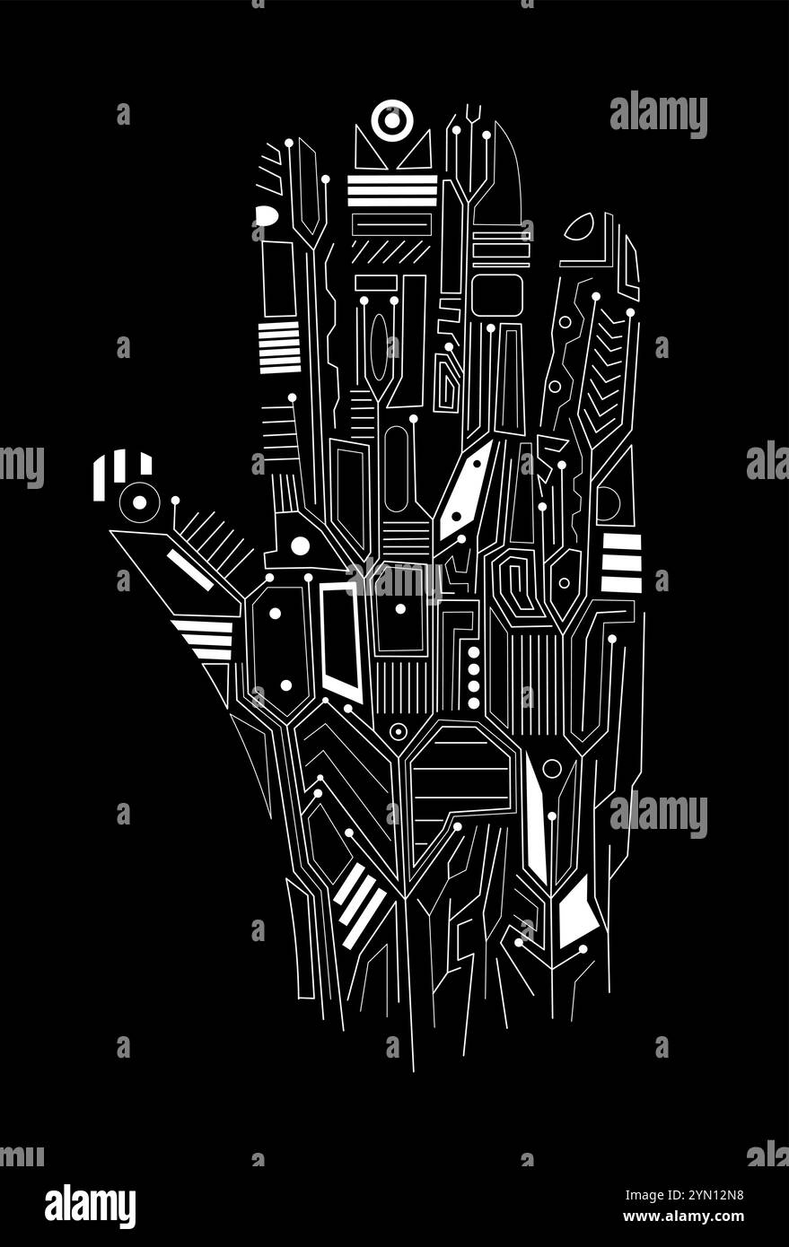 Hand computer board. Circuit board and microscheme. Hardware connection ...