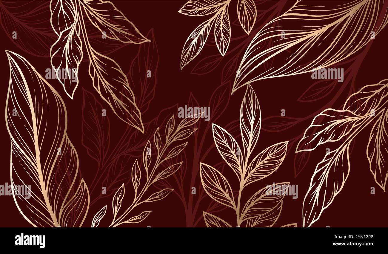 Flat linear leaves Stock Vector Images - Alamy