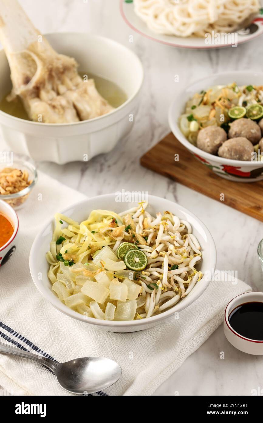 Mie Kocok Bandung. Traditional Sundanese Dish of Beef Noodle Soup from ...