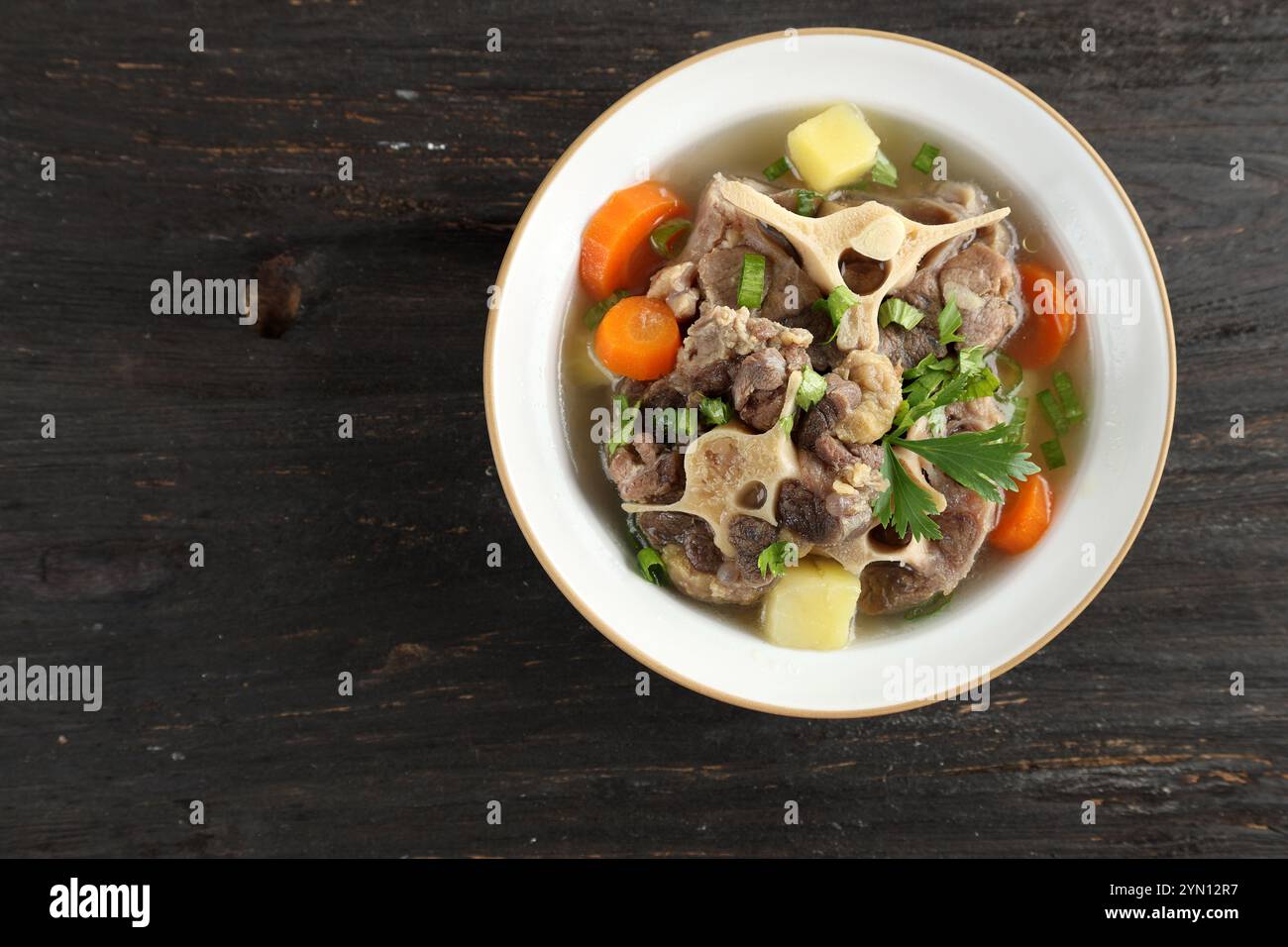 Indonesian Oxtail Soup or Sop Buntut on White Bowl. Sup Buntut Made ...
