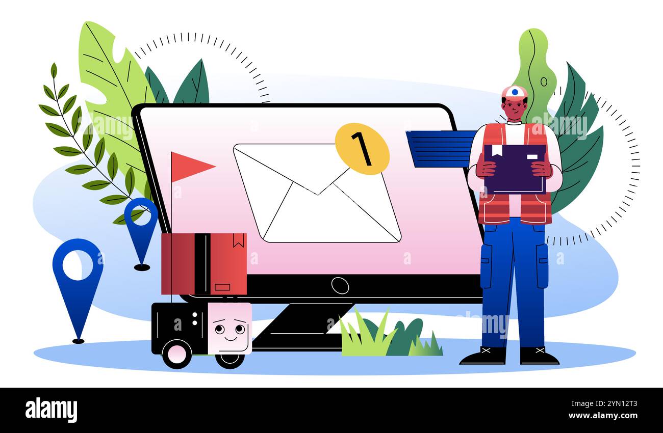 Person receiving mail message on Stock Vector Images - Alamy