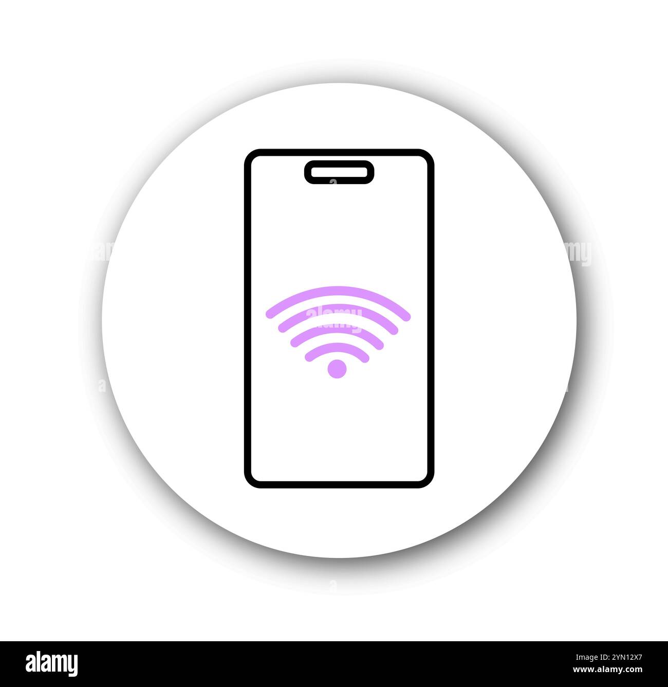 Seo file and approved line icon. Smartphone with wi fi icon. Wireless ...