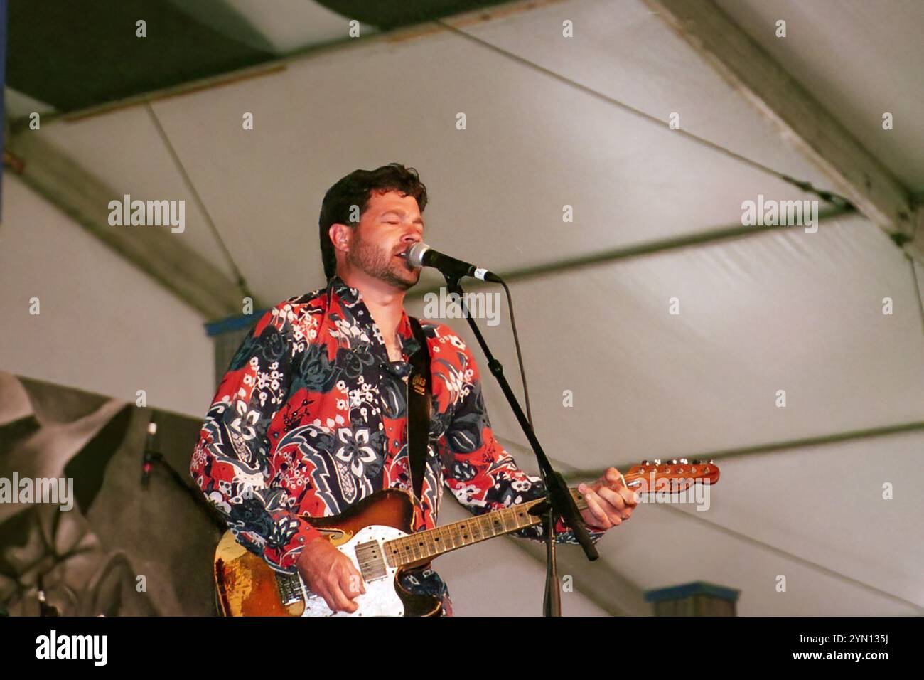 NEW ORLEANS, LA, USA - 2005: A young Tab Benoit plays the blues at the ...