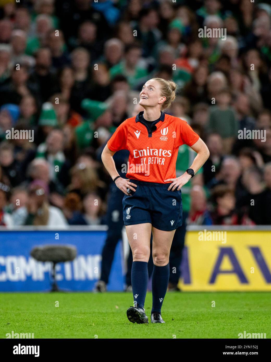 Dublin, Ireland. 23rd Nov, 2024. Referee Hollie Davidson (SRU) during ...