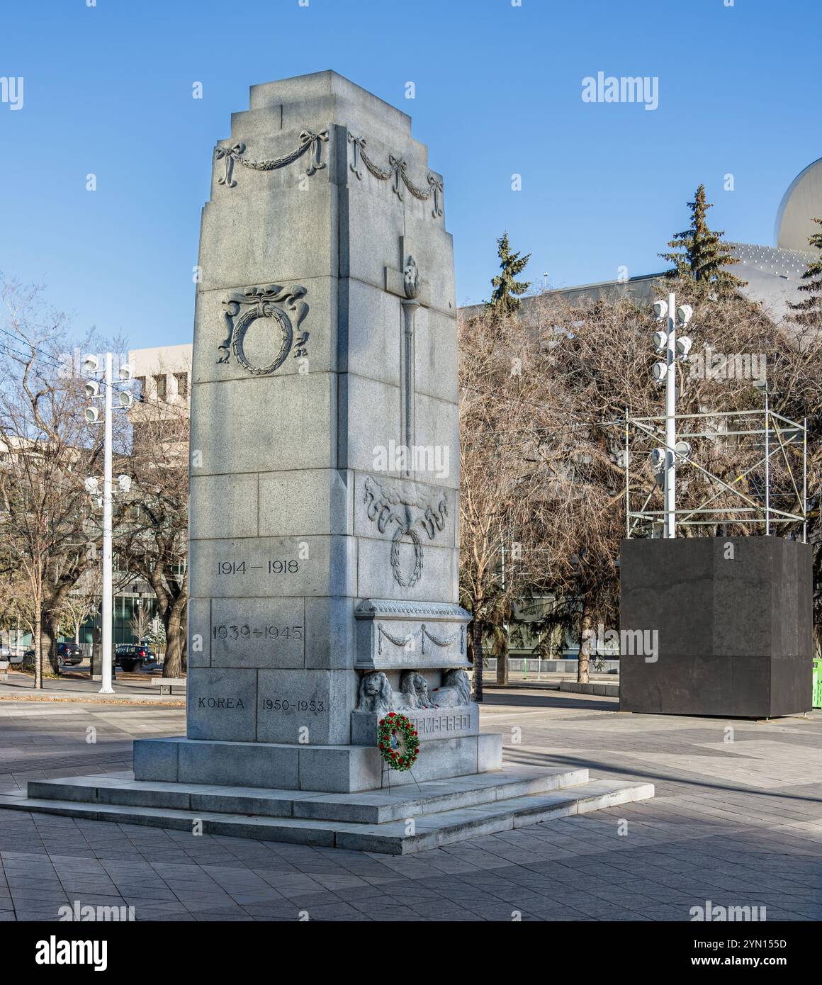 Edmonton, Canada, May 24, 2024: The Edmonton Cenotaph at the City Hall ...
