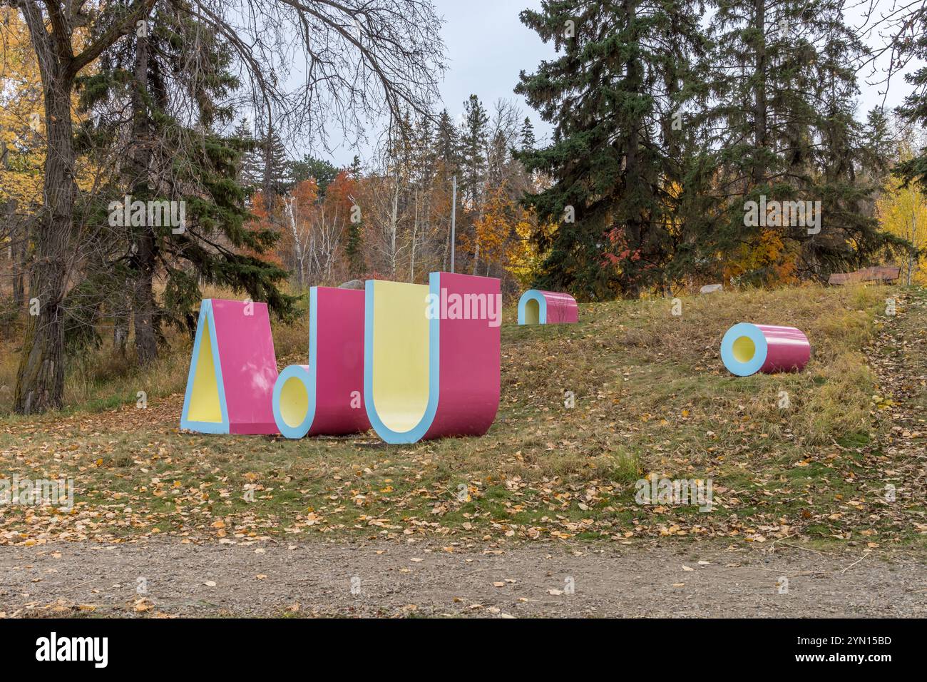 Edmonton,Canada, October 26, 2024: "iskotew" (2018) artwork of Amy ...