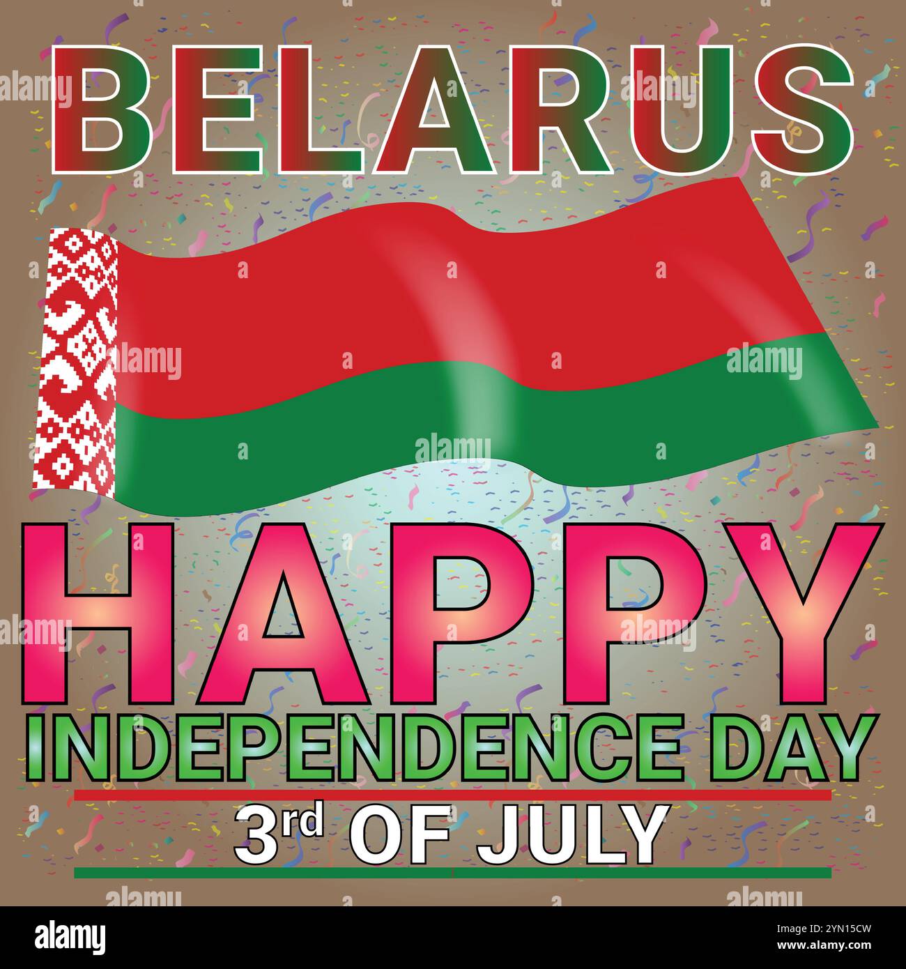 Belarus Happy Independence Day 3rd July with very Attractive Colorful ...
