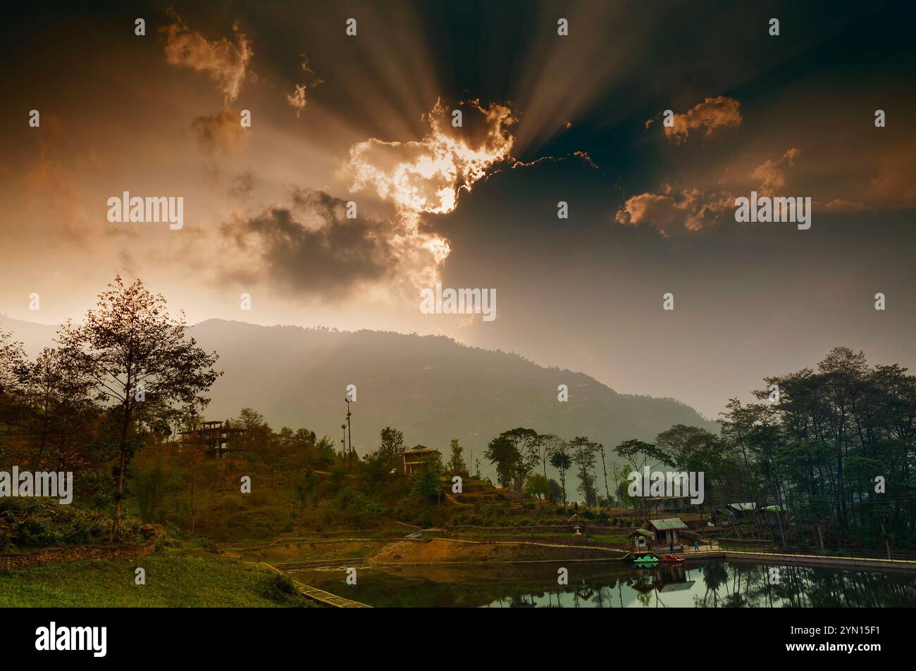Sunset sky over Chayatal or Chaya Taal, Sikkim, India, Nature, silence ...