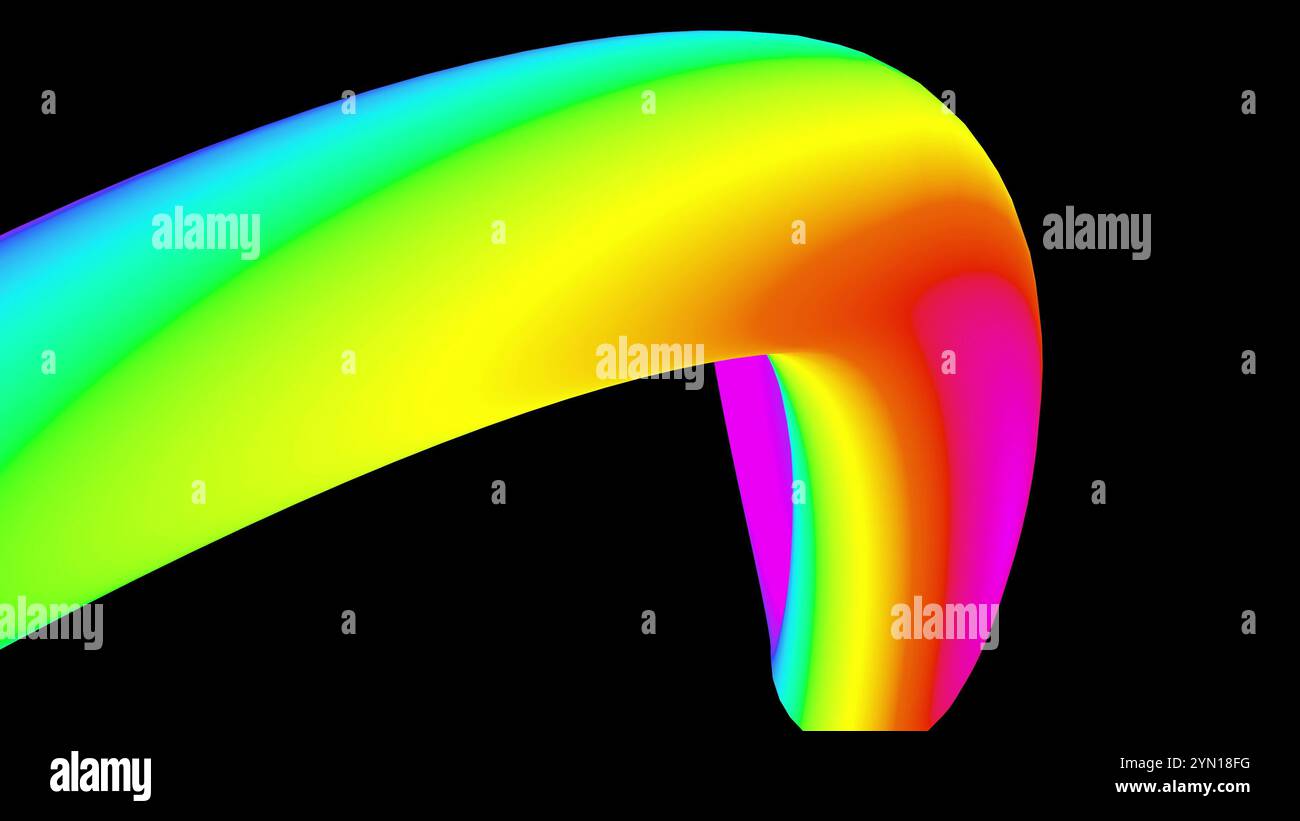 Color rainbow gradient curve line 3d render Stock Photo - Alamy
