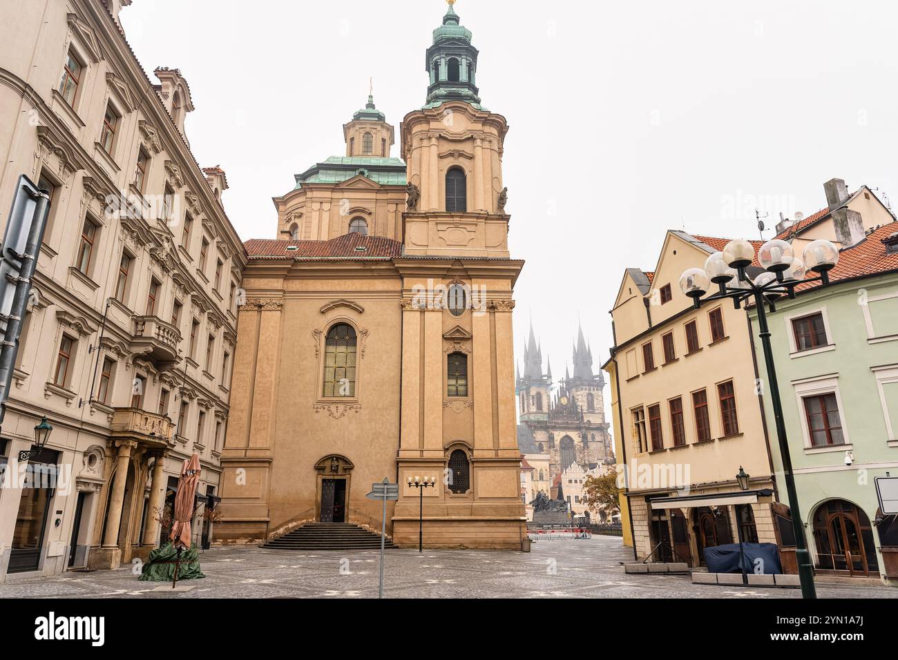 St. Nicholas Church next to Prague's City Square, Czechia Stock Photo ...