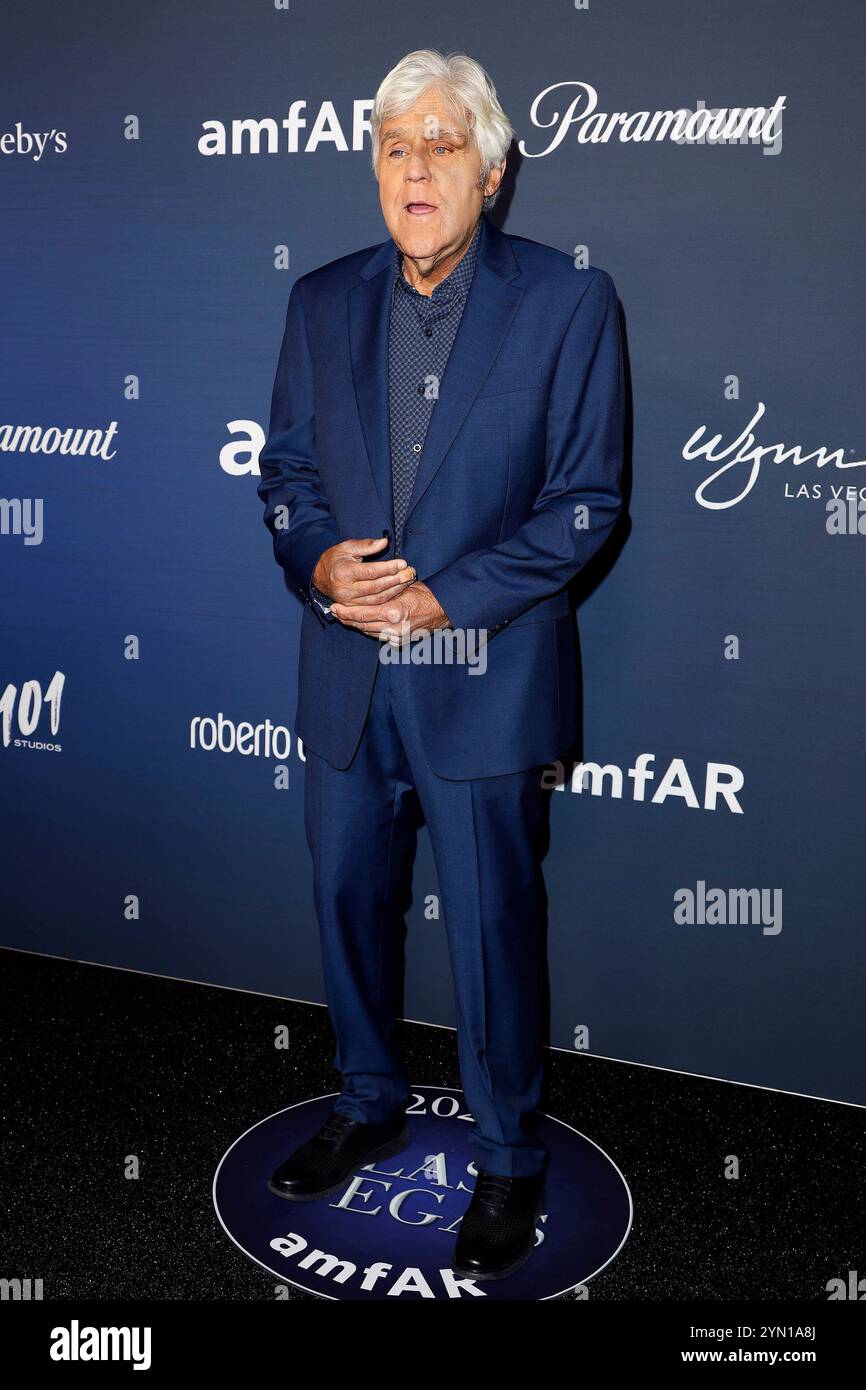November 22, 2024, Las Vegas, Nevada, USA: Jay Leno (still bruised after a fall) at amfAR Las ...